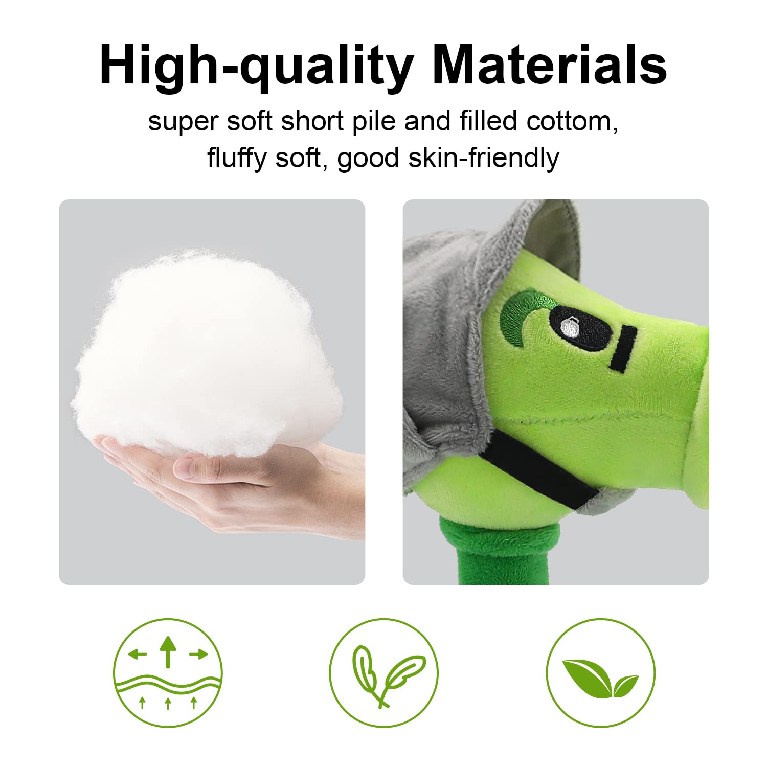 Maikerry 1 PC PVZ Plants Plush Toy,Stuffed Soft Doll Peashooter Plush Toy,Great Gift for Halloween & Christmas