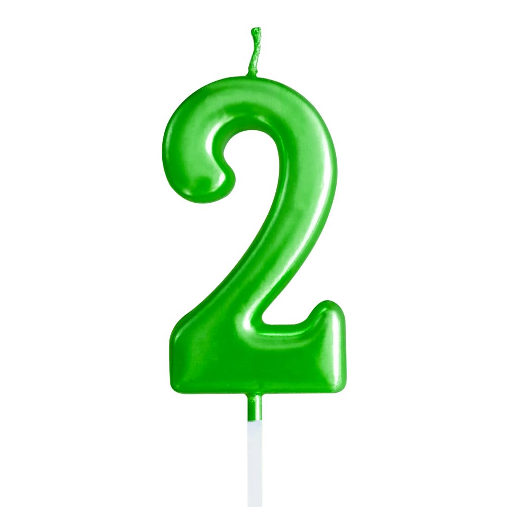 Green Birthday Candles 2 Candle 2nd Two Years Cake Bady Roman Numberal Cool Number Candle No 20 21 22 23 25 24 26 28 27 29