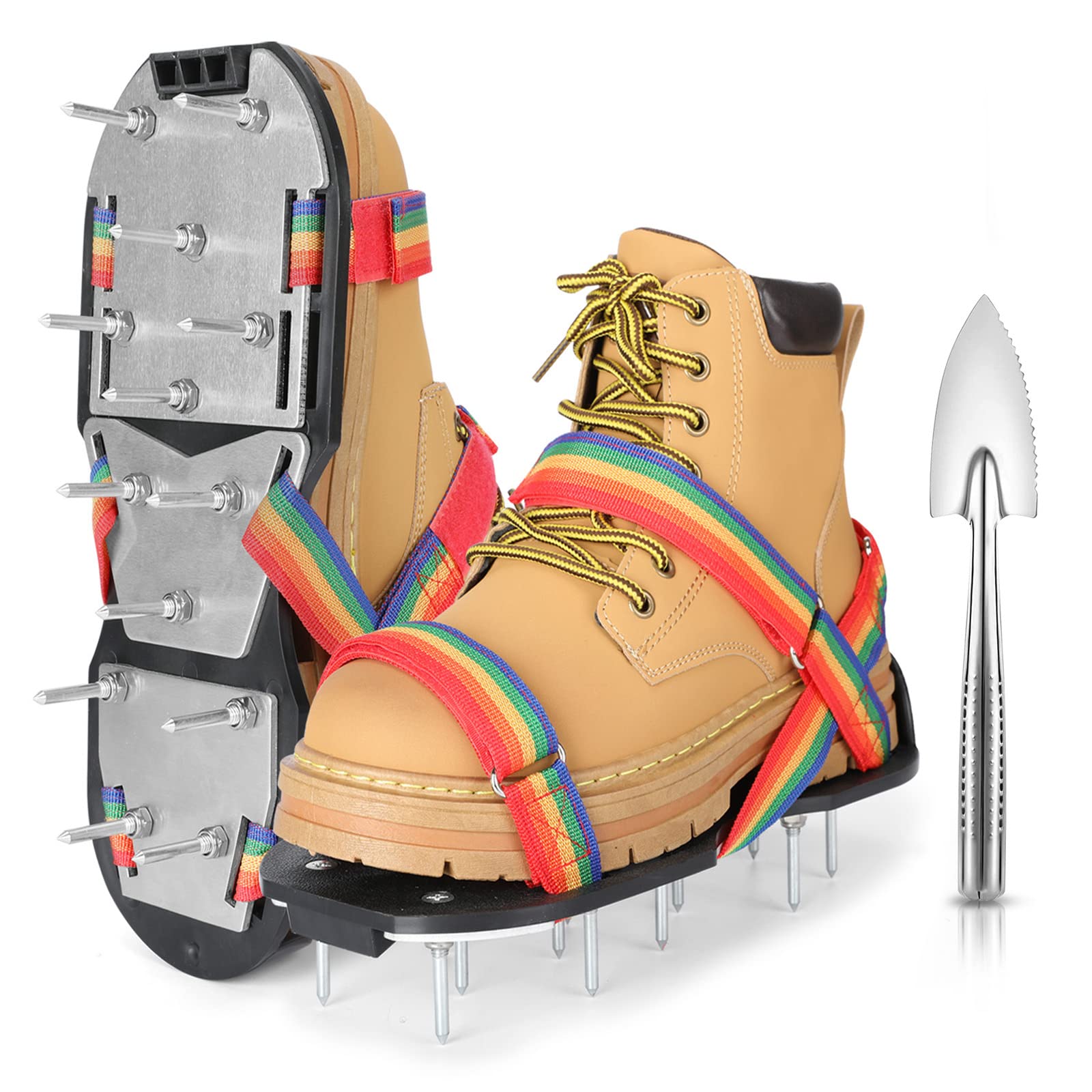 DenForste Lawn Aerator Shoes for Grass - Pre-Assembled Grass Aerator Shoes for Lawn - Soil Yard Aerator Tool for Aerating Patio Garden, Colorful