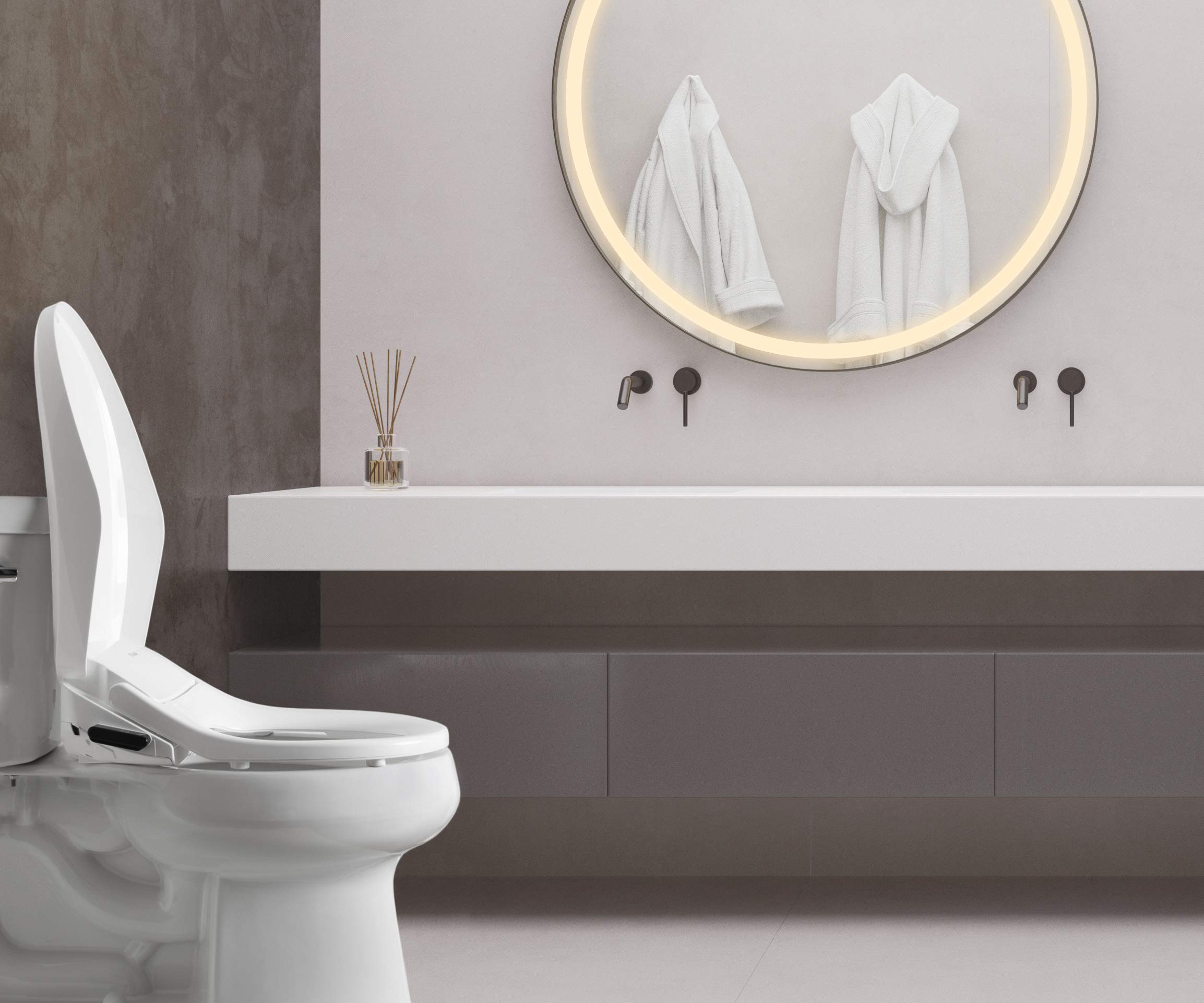 Hulife Electric Bidet Seat for Elongated Toilet with Unlimited Heated Water, Heated Seat, Warm Air Dryer, Wireless Remote Control