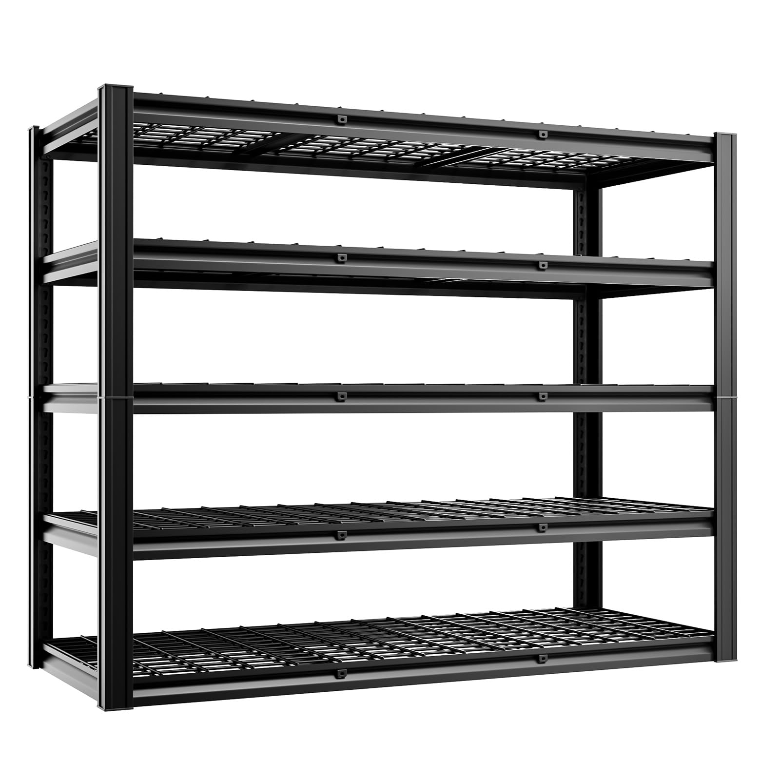 cynnda 60" W Garage Shelving 5-Tier Storage Shelves 3000LBS Heavy Duty Metal Shelf Adjustable Rack Units Suitable for Garage Basement Kitchen Warehouse Utility Shelves (Black)