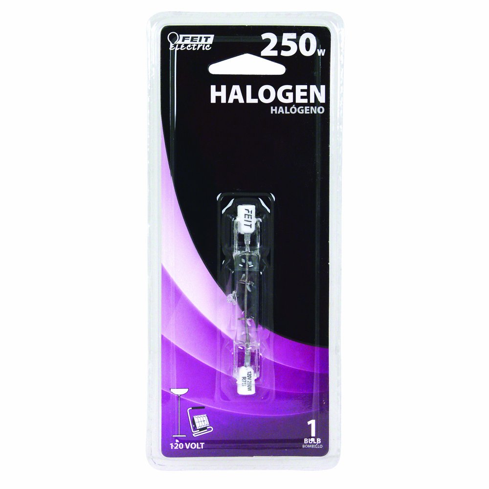 Feit Electric BPQ250T3/CL/S 250-Watt T3 Double-Ended Linear Halogen Bulb with RSC Base, Clear