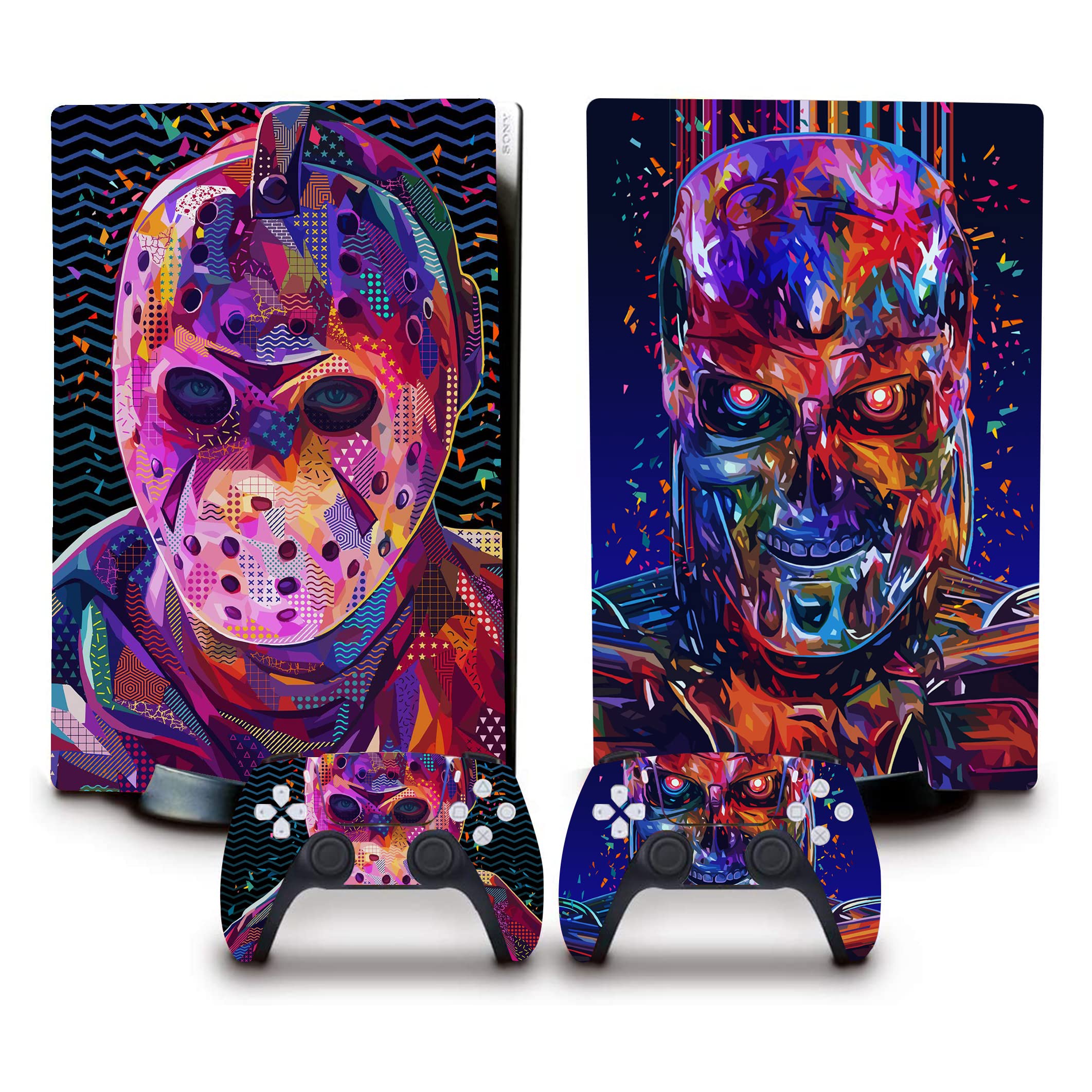 BOZTYRI P-S5 disc Version Anime Skin for Console and Controllers Vinyl Sticker, Durable, Scratch Resistant, Bubble-Free, Compatible with Playstation 5(Disk Edition)