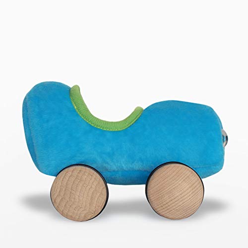 YOTTOY Richard Scarry Collection | Huckle Cat Soft Toy with Busytown Blue Car - 2 in 1 Toy