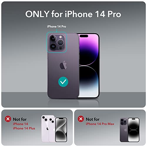 ESR for iPhone 14 Pro Case, Compatible with MagSafe, Built-in Camera Ring Stand, Military-Grade Protection, Magnetic Phone Case for iPhone 14 Pro, Classic Kickstand Case (HaloLock), Clear