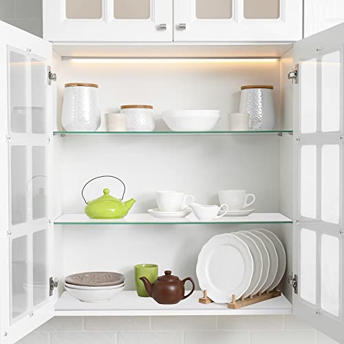 Heavy Duty Wire Shelf Liner Pantry Shelving Wire Shelf Cover for Wire Shelves, Hard Plastic Shelves Prevent Spills in Closet, Garage, Kitchen, Cabinets (Clear, 14Inch x 32.8Ft)