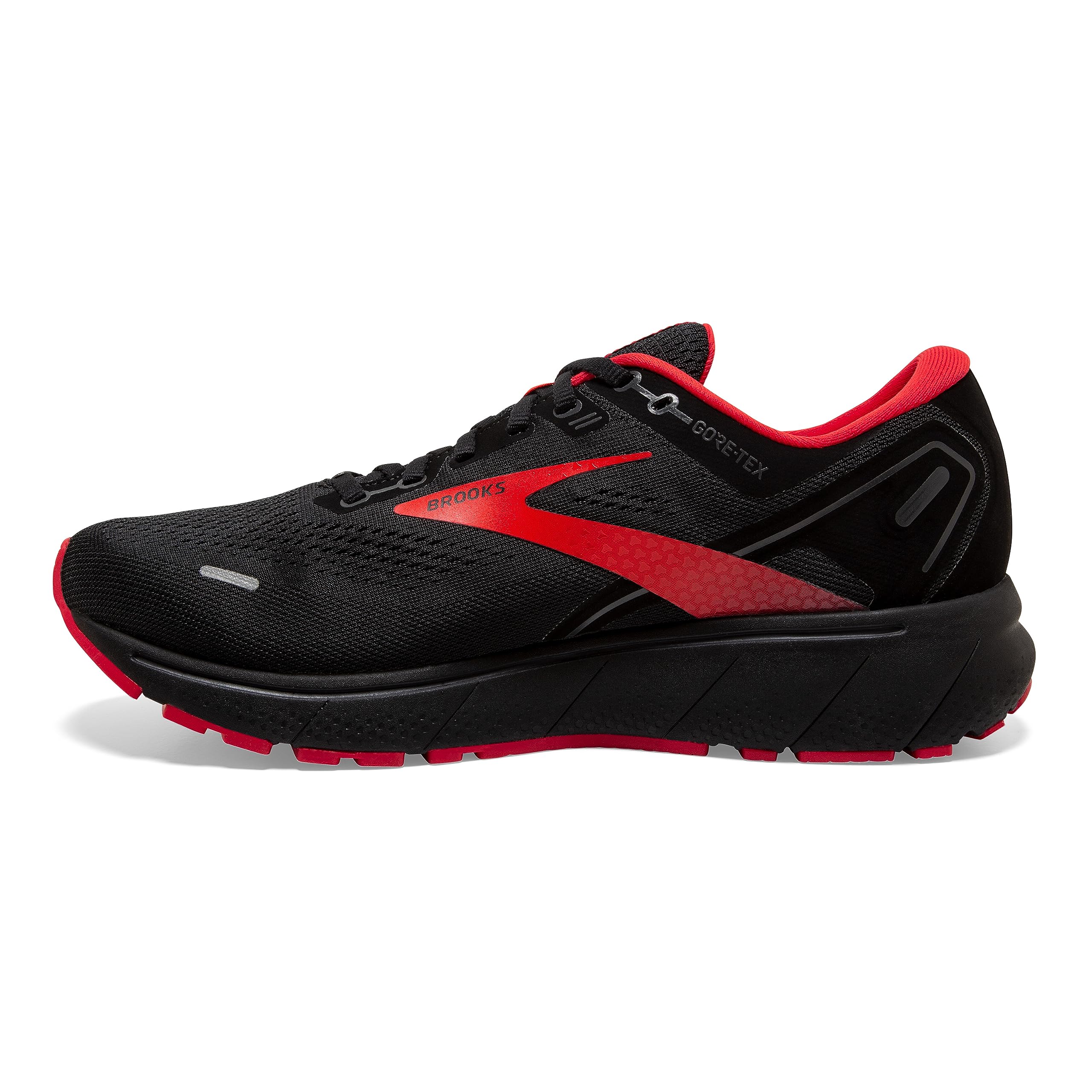 Brooks Men's Ghost 14 GTX Waterproof Neutral Running Shoe - Black/Blackened Pearl/High Risk Red - 12 Medium