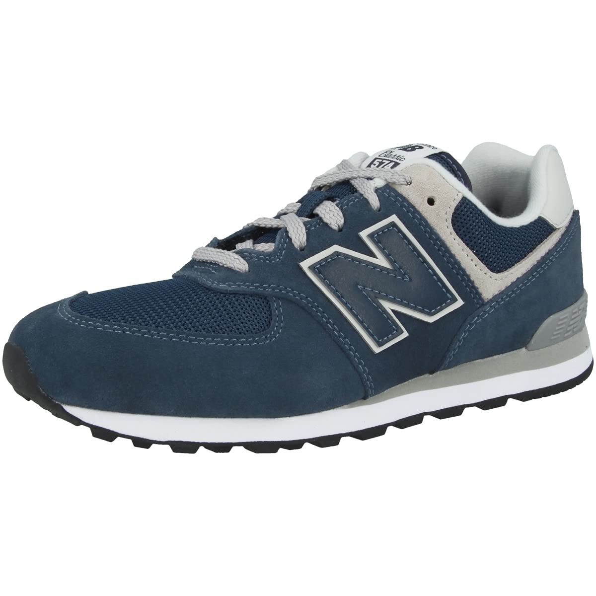 New Balance Baby Kids 574 V1 70s Racing Lace-up Sneaker, Navy/Grey, 2 Wide US Unisex Infant