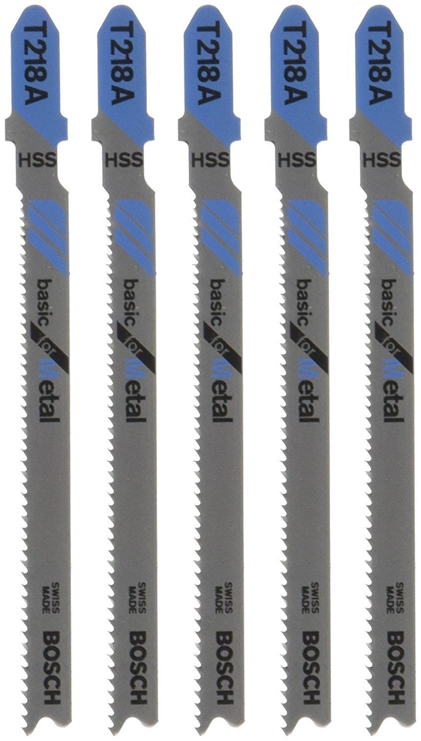 BOSCH T218A 5-Piece 3-5/8 In. 17-24 TPI Basic for Metal T Shank Jig Saw Blades, 3-5/8" 17-24 P TPI - 5 pcs
