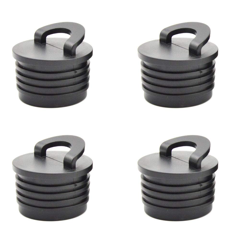 BOLWHAO BOOHAO Universal Kayak Scupper Plug Kit Kayak Marine Boat Plug Bung Diameter 1.6β Replacements Accessory for Kayak Canoe Boat Drain Holes Black 4 Pieces