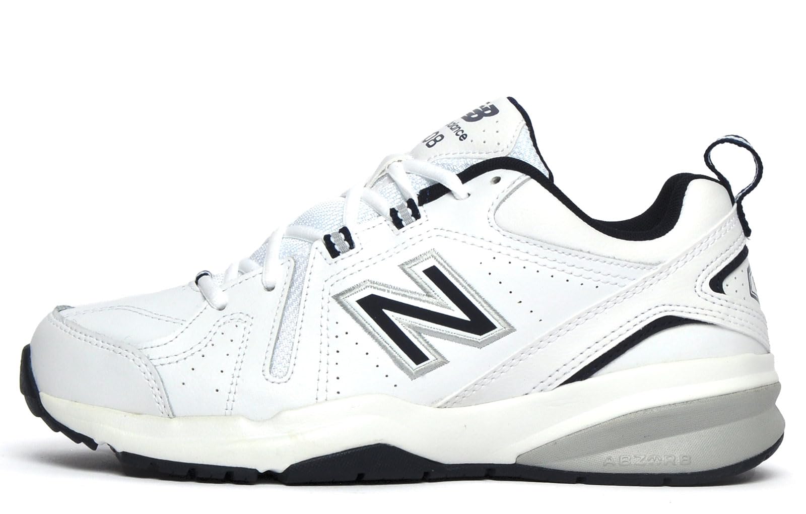 New Balance Men's 608 V5 Casual Comfort Cross Trainer, White/Navy, 10.5 Wide