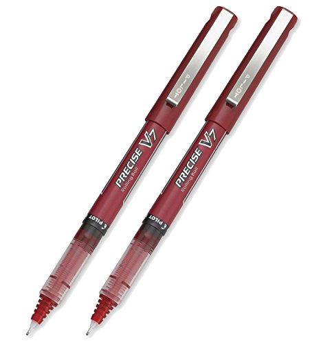 Pilot Precise V7 Stick Rolling Ball Pens, Fine Point, Red 2-PACK(35352)