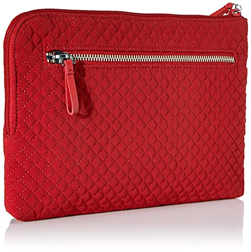 Vera Bradley Women's Microfiber Wristlet With RFID Protection, Cardinal Red, One Size