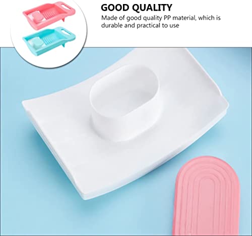 Mini Hand Washboard Personal Underwear Sock Washing Board, Washboard for Laundry, Use for Hand Washing Clothes and Small Items Plastic Non-Slip Washboard Convenient Washboard (Pink)