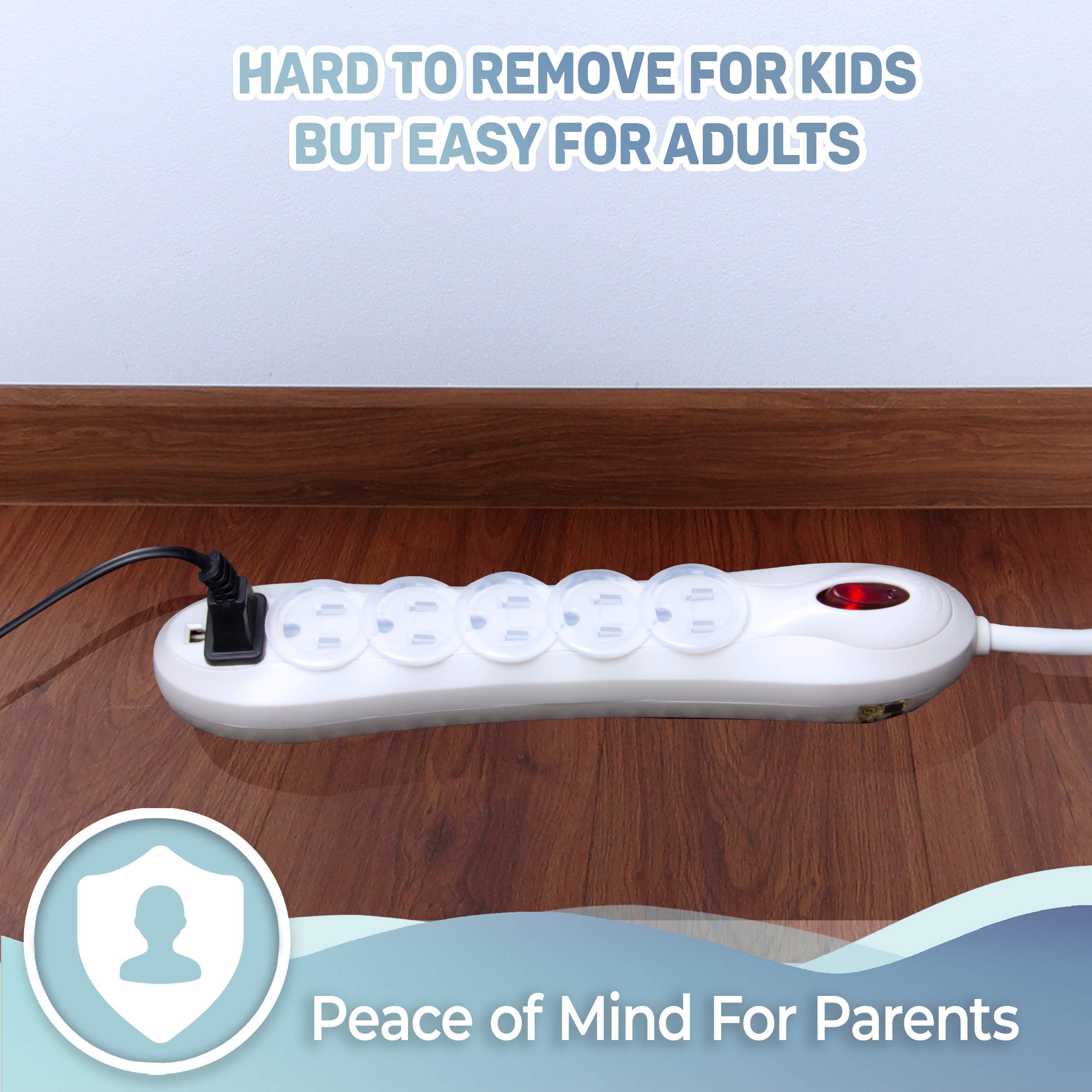 Budding Sprout Clear Outlet Protectors (40-Pack) Child-Proof Electrical Protector Safety Caps