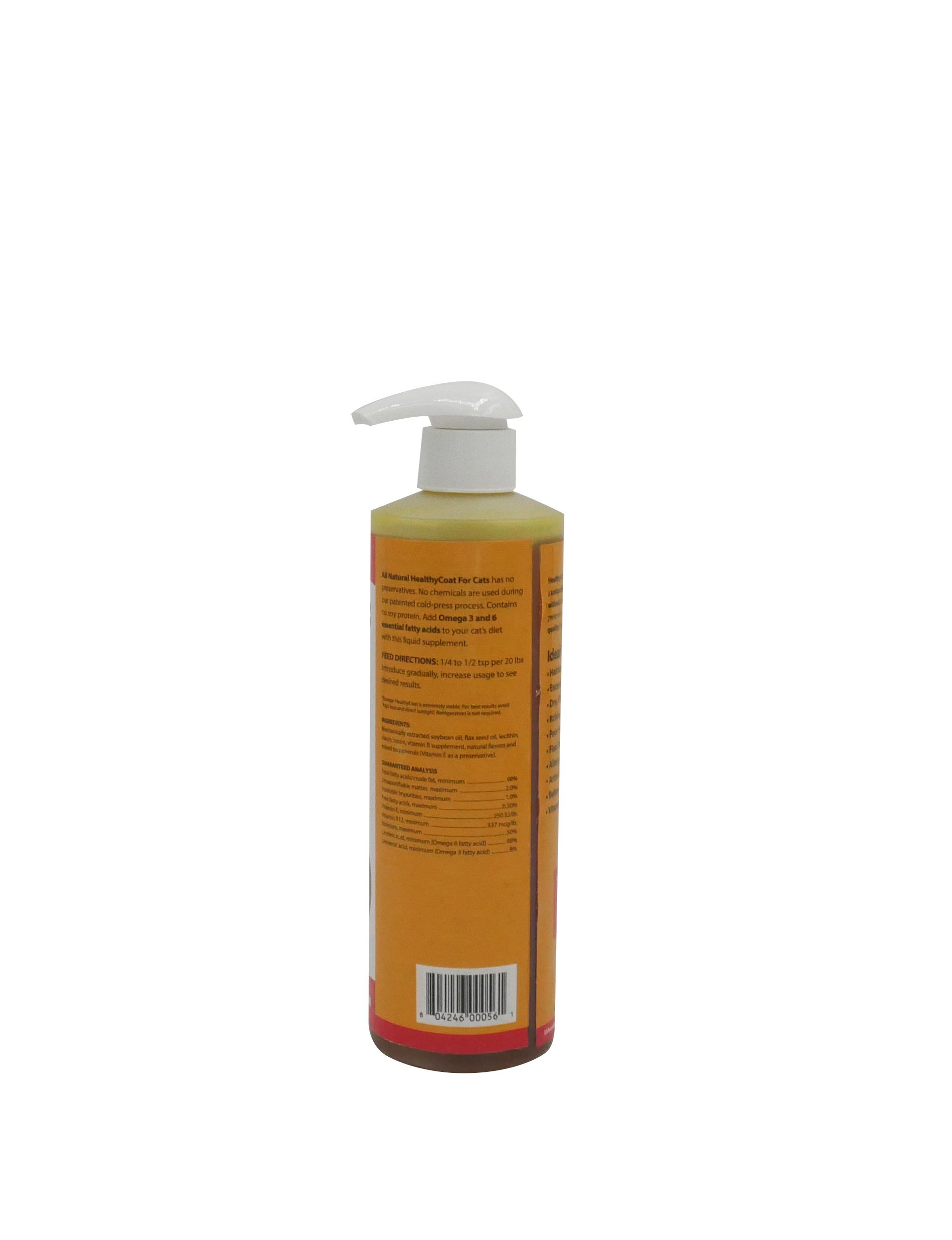 HealthyCoat for Cats: 4oz. for Hairball Relief, Healthy Skin and Coat (Pint)