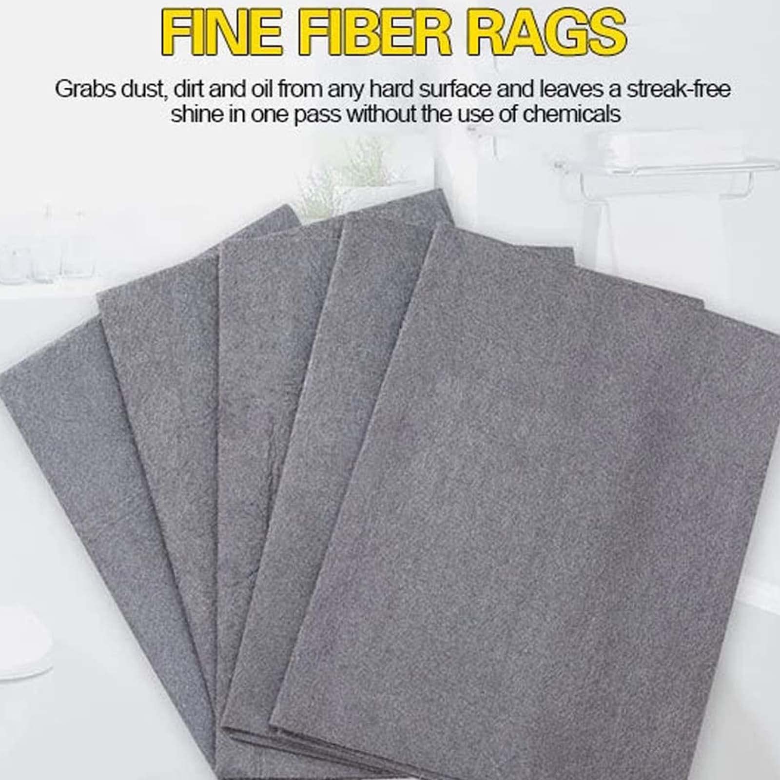 DASHENRAN Thickened Magic Cleaning Cloth, Microfiber Glass Cleaning Cloths, All-Purpose Microfiber Towels, Streak Free Reusable Microfiber Cleaning Rag for Windows,Glass,Car(Black 5Pcs)