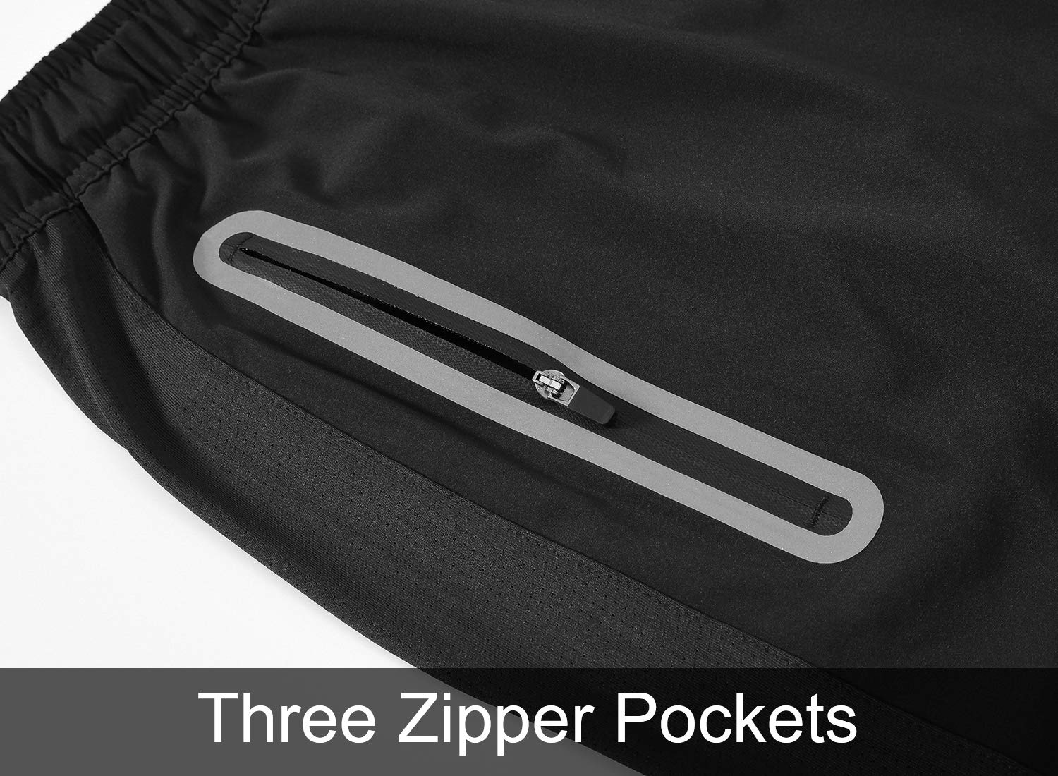 BGOWATU Men's Sweatpants Zipper Pockets Lightweight Exercise Pants Running Workout Sports (Black US L)