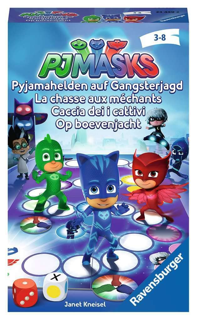 Ravensburger 23459 PJ Masks Pyjama Heroes on Gangster Hunting, Gift Game for 2-4 Players, Children's Game from 3 Years, Compact Format, Travel Game, Board Game