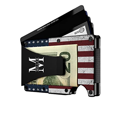 MIKENCO Deer Hunting Mount Me Slim Blocking Metal Pocket Credit Card Holder Minimalist Slim Wallet For Dad Grandpa Son Fathers day (Deer Hunting 2)