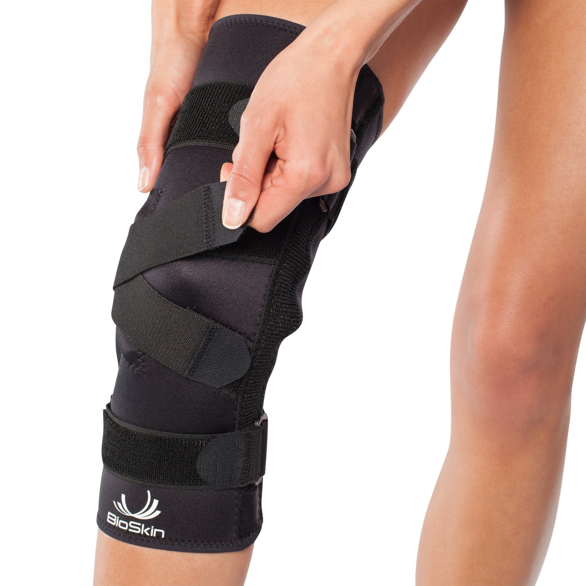 BioSkin Lateral J Knee Brace for Patella Support & Patella Tracking, Patellofemoral Pain and Dislocation (M) Right