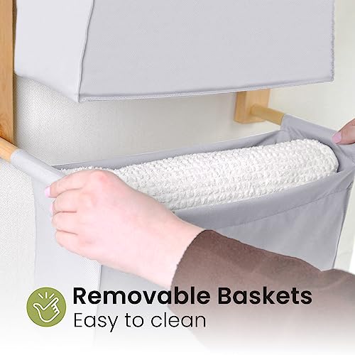 Wall Hanging Basket for Organizing, Hanging Wall Baskets for Storage, Wall Basket for Bathroom, Bedroom, Kid Playroom, Hanging Fruit Basket for Kitchen, Woven Fabric Wall Basket, Knitting Basket /LGray