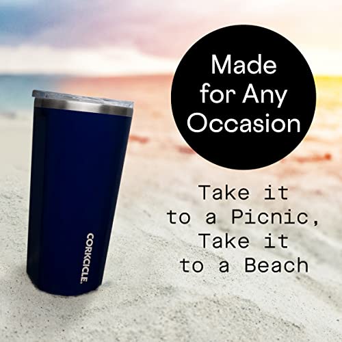 Corkcicle Classic Triple Insulated Coffee Mug with Lid, Gloss Midnight Navy, 24 oz β Stainless Steel Travel Tumbler Keeps Beverages Cold 9+hrs, Hot 3hrs β Cupholder Friendly Travel Coffee Tumblee