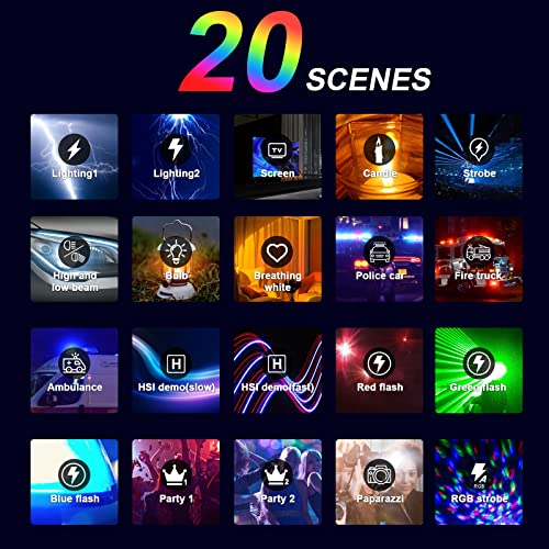 GreatLPT RGB Phone Light Clip, Cell Phone Fill Light 360° Full Color CRI 95+ Dimmable 2500K-8500K, 2000mAh Rechargeable Phone Clip Light for Selfie, Makeup, Video Conference, TikTok