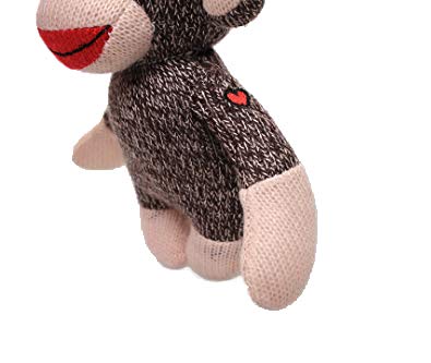 Plushland Original Curioso Brown Sock Monkey, Hand Knitted, Stuffed Animal Toy Gift-for Kids, Babies, Teens, Girls and Boys Baby Doll Present Puppet 6 Inches