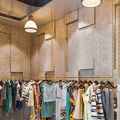 Ethemiable 2 Pcs Creative Adjustable Height Clothing Storage Chain Garment Rack, Wedding Dress Hanging Rack, Boutique Clothes Store Display Shelf, Bathroom Organization Towel Rack (Gold, 24" L)