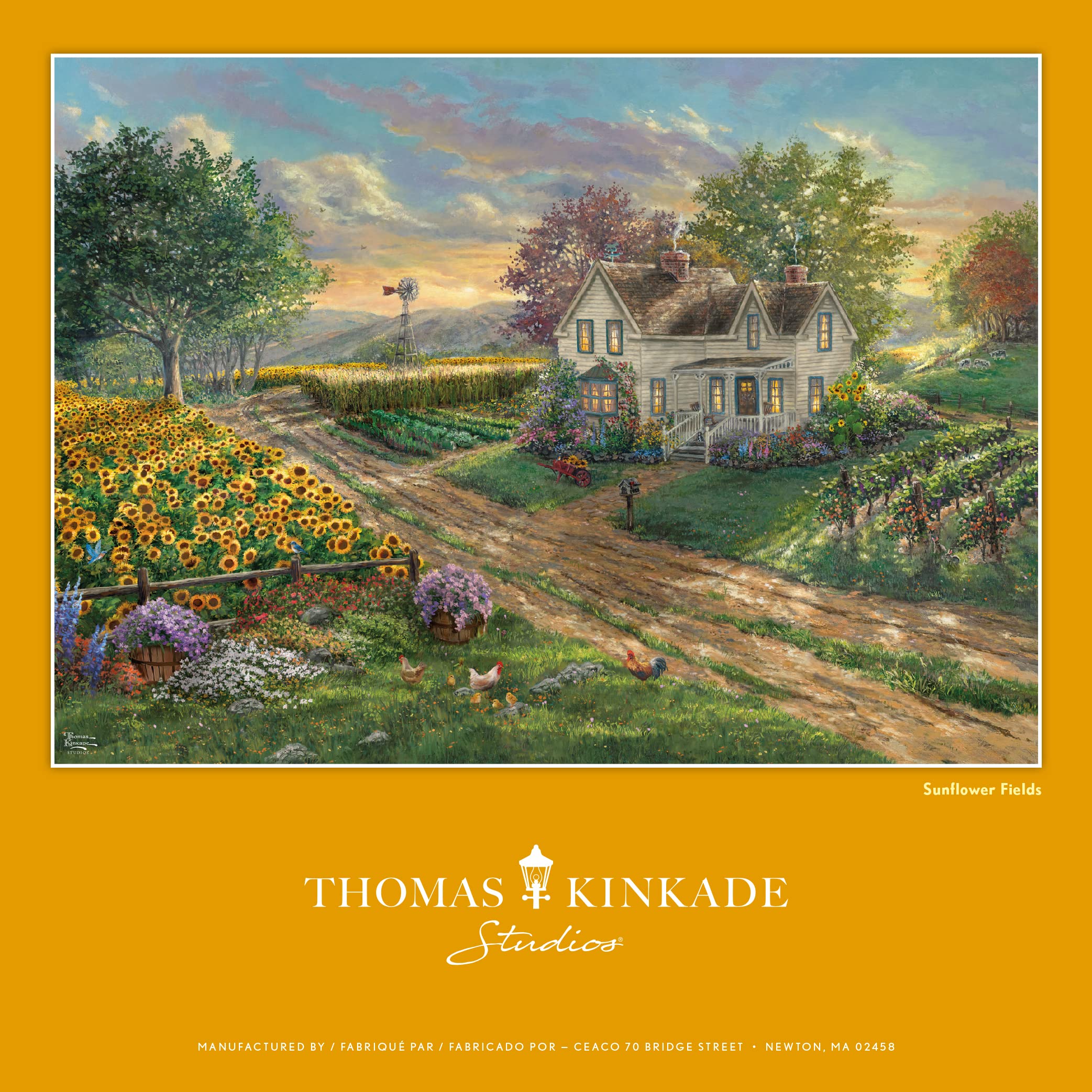 Ceaco - Thomas Kinkade - Sunflower Fields - 1000 Piece Jigsaw Puzzle