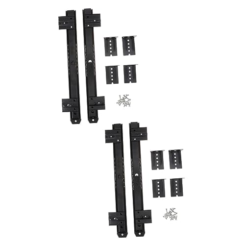 DOITOOL 2 Pairs Keyboard Track Black Slides Black Drawer Vanity Trays Heavy Duty Drawer Slides Keyboard Drawer Under Desk Slide Keyboard Tray Under Desk Slide Drawer Track Keyboard Slide