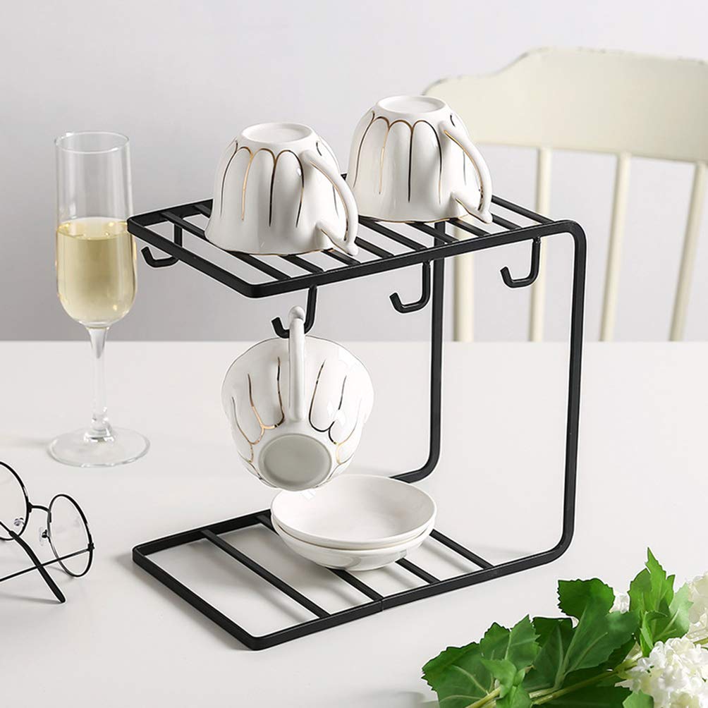 Hemoton 1pc Kitchen Organizing Coffee Cup Stand Decoration for Home Coffe Cup Holder Home Décor Cup Storage Rack Cup Holder for Home Iron Art Cup Holder Japanese-Style Display Stand Mug