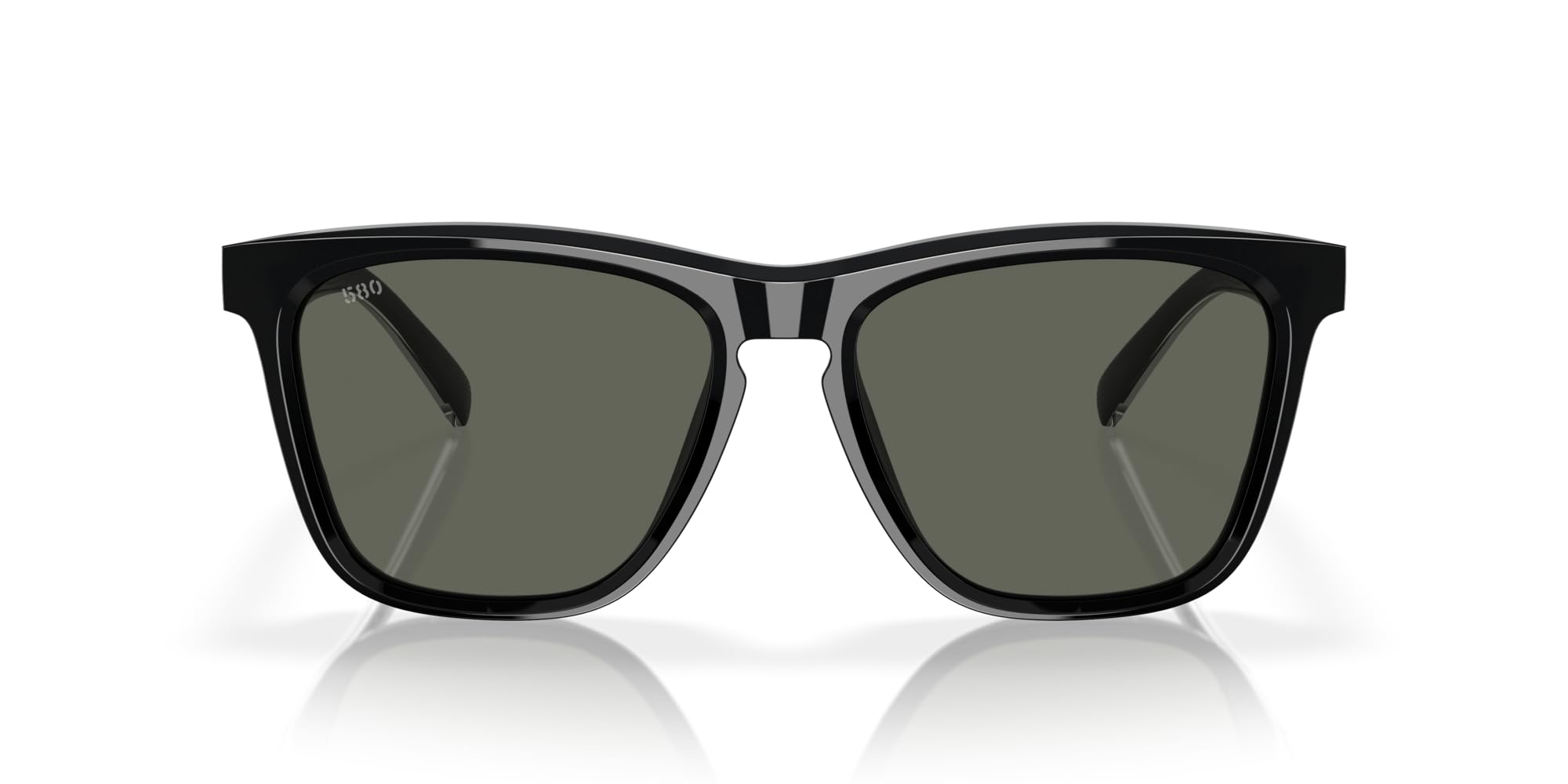 Costa Del Mar Womens May Round Sunglasses, Shiny Black/Blue Mirrored Polarized-580G, 57 mm
