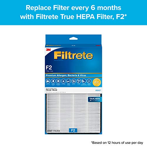 Filtrete Air Purifier, Large Room with True HEPA Filter, Captures 99.97% of Airborne particles such as Smoke, Pollen, Bacteria, Virus for 250 Sq. Ft. Office, Bedroom, Kitchen, FAP-C03BA-G2, Black