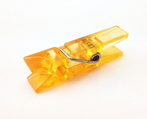 yueton 50pcs Mini Colorful Clear Plastic Clothespins Clip, Clothes Line Clips, Clothesline Utility Clips