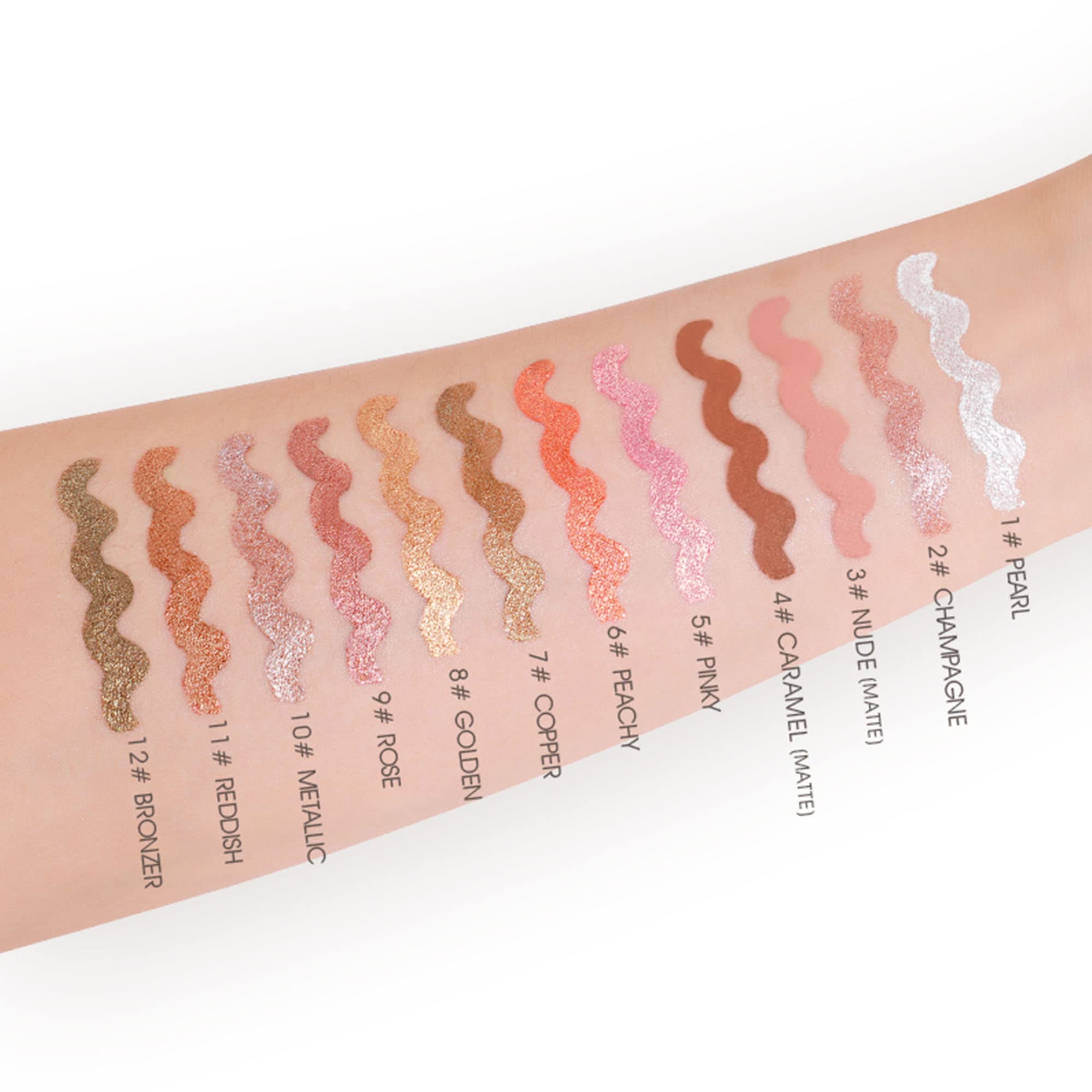 CCbeauty Matte Eyeshadow Stick Set, Cream Eye Shadow Pencil Crayon Eye Brightener Highlighter Makeup Stick Kit, Hypoallergenic Longwear Waterproof Metallic Glitter Eyeliner Makeup, Nude