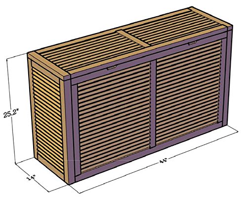 The Original Nila Teak Wall Hugging Louvered Double Hamper