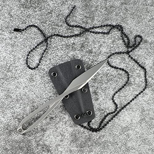 CIVIVI D-Art Neck Knife, Ostap Hel D2 Fixed Blade with a Kydex Sheath and a chain, Utility Knife Box Cutter for Cartons Cardboard Boxes C21001-1