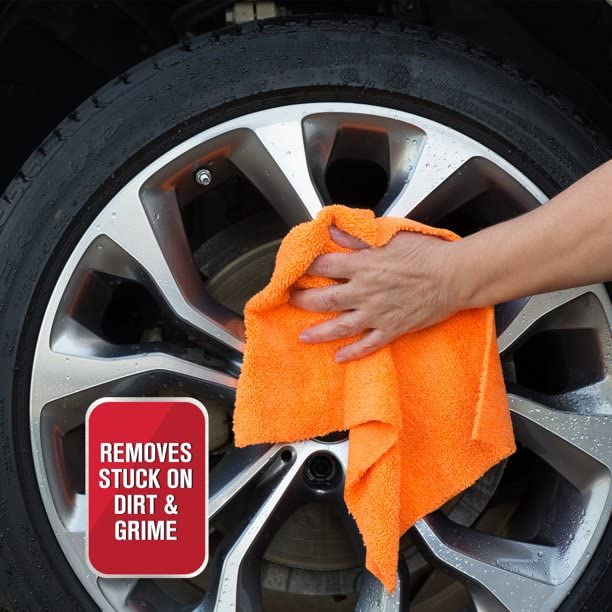 Microfiber Towels for Cars - Highly Absorbent Car Drying Towels, Lint-Free & Streak-Free Wash Multiple Use Wet Polish Dry Dust Cloth 15.7 x inch, 8 Pack, 12''