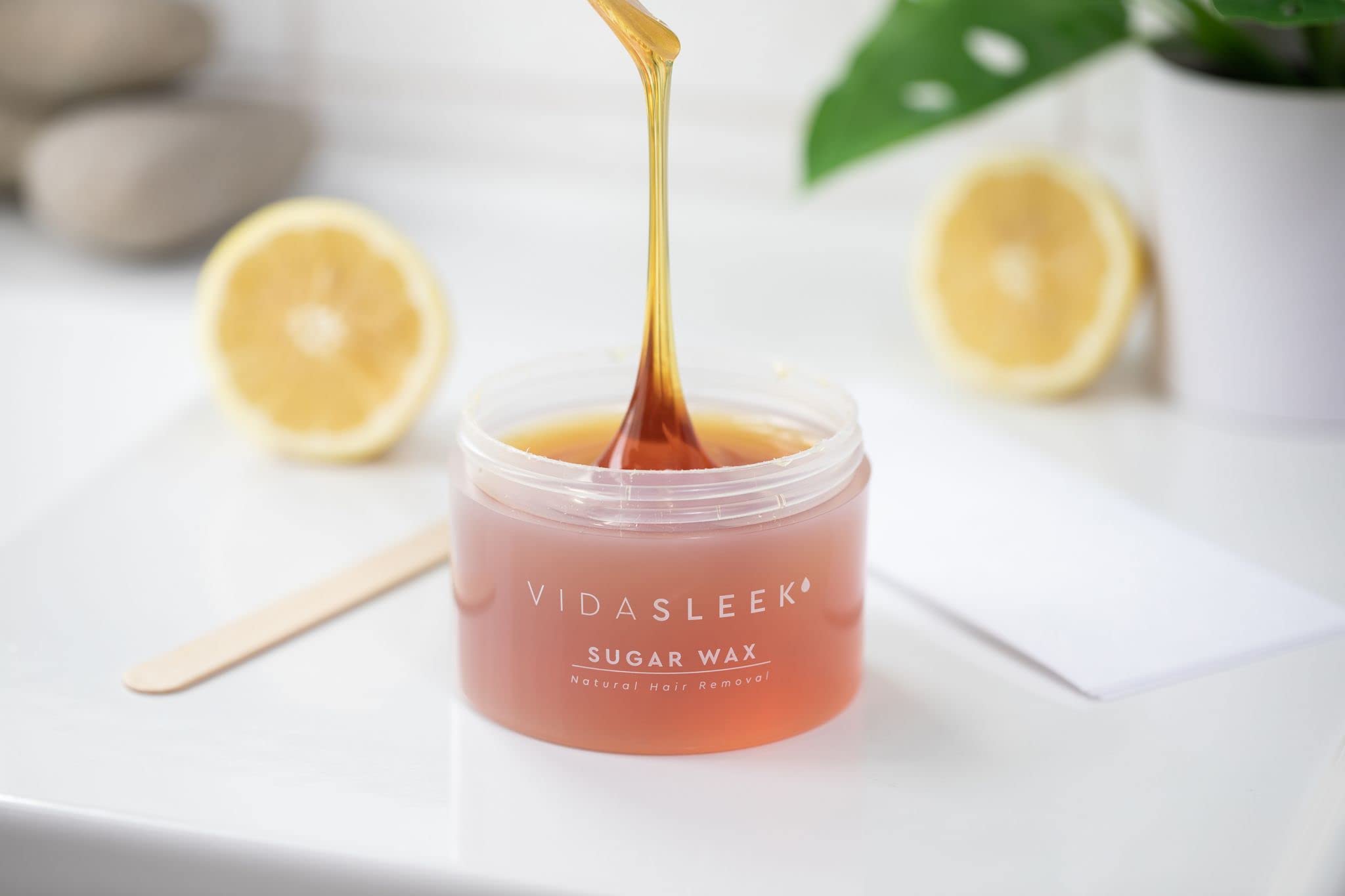 VidaSleek Sugar Wax Hair Remover for Men & Women - 100% Natural, Gentle & Washable Formula at Home Waxing - 10 Oz
