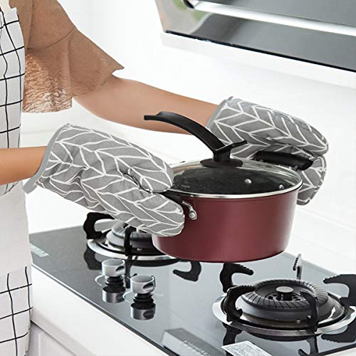 Win Change Oven Mitts and Potholders BBQ Gloves-Oven Mitts and Pot Holders with Recycled Infill Silicone Non-Slip Cooking Gloves for Cooking Baking Grilling (4-Piece Set,Grey)