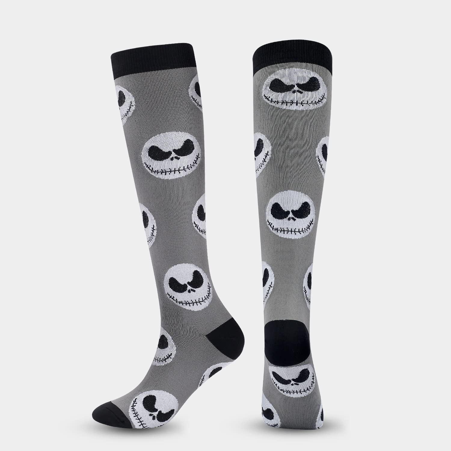 Christmas Halloween Skull Compression Socks - Women & Men Circulation - Best for Running Athletic Hiking Cycling Physical Workers