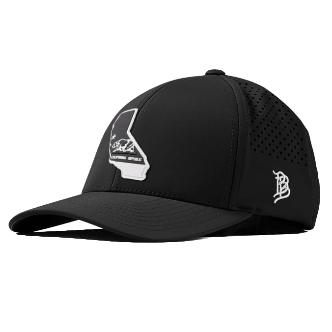 Branded Bills California Vintage PVC Black Curved Performance, Lightweight, Comfortable Baseball Cap