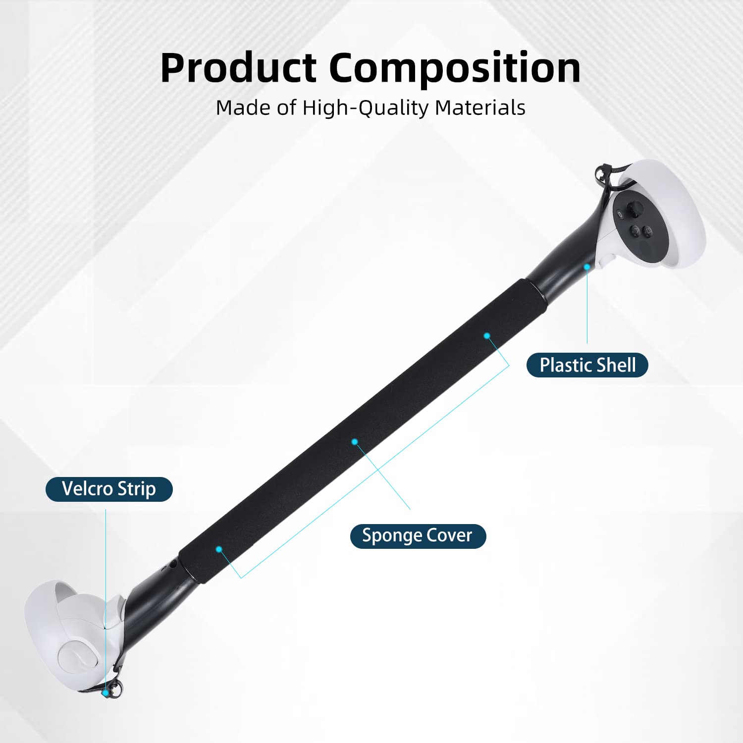 Compatible with Meta/Oculus Quest 2 VR Accessories - SINWEVR Long Stick Handle Bracket, Enhanced Golf + Home Run Baseball First Person Tennis Racket: NX Badminton King Game Immersive Experience
