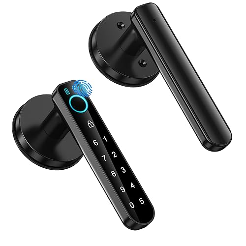 Fingerprint Door Lock, Smart Fingerprint Door knob-biometric Door Lock,with passcode keypad keyless Entry Door Handle,for Bedroom Home Hotel Office Apartment