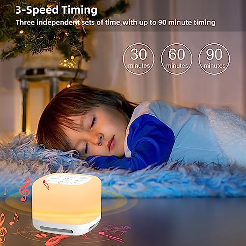 White Noise Sound Machine for Adults Baby & Night Light & Wireless Speaker 3 in 1, Portable White Noise Machine with 40 Soothing Sounds and 8 Colors Light for Sleeping, Relaxation, Privacy, Study