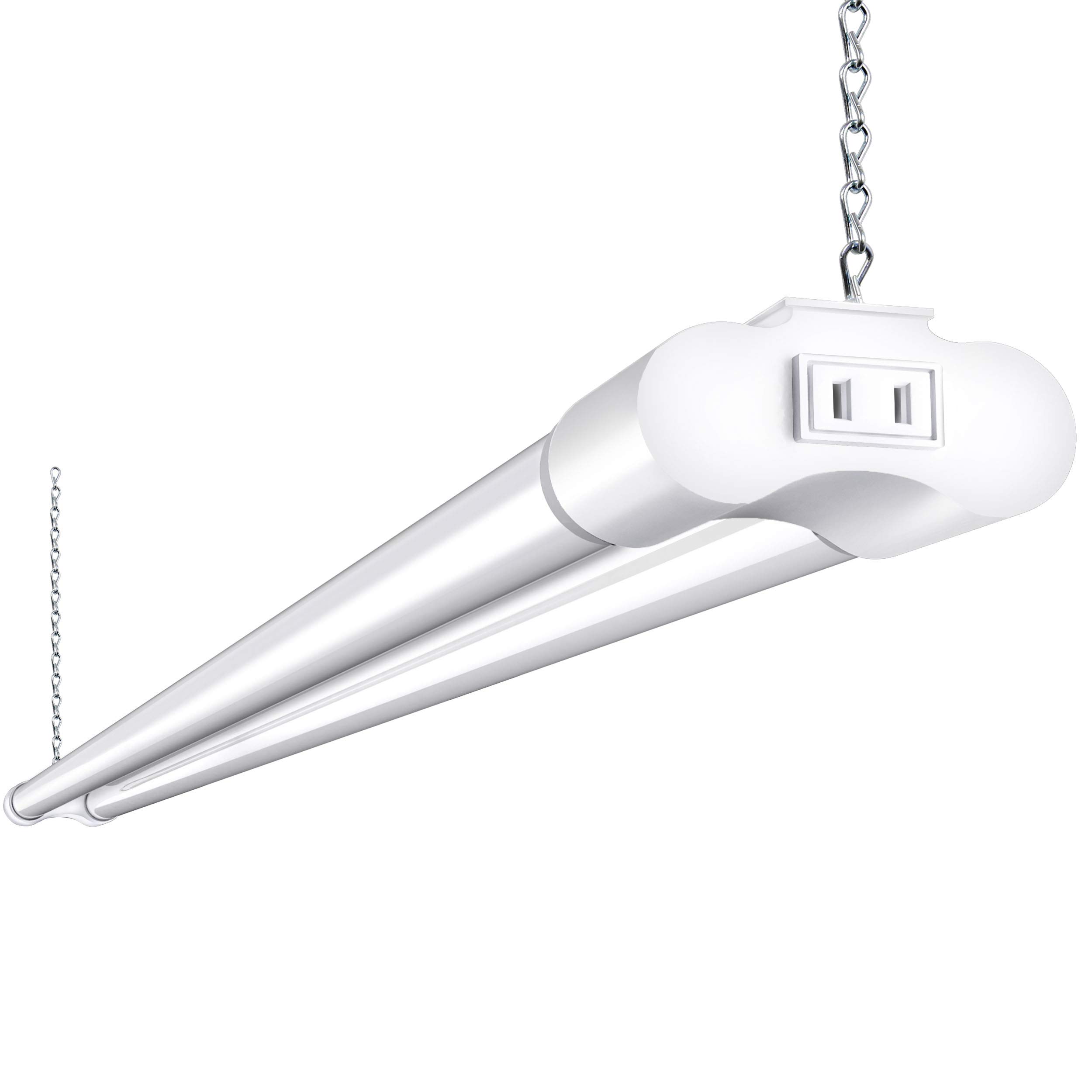 BBOUNDER 1 Pack Linkable LED Utility Shop Light, 4 FT, Integrated Fixture for Garage, 36W Equivalent 250W, 5000K Daylight, Surface + Suspension Mount, White