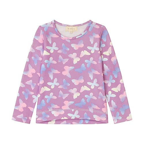 BTween Girls 3 Piece Long Sleeve Crew Neck Pullovers, Fleece Sweatshirt for Youth Kids, Unicorn Tie Dye & Butterflies, Size 12 Pink