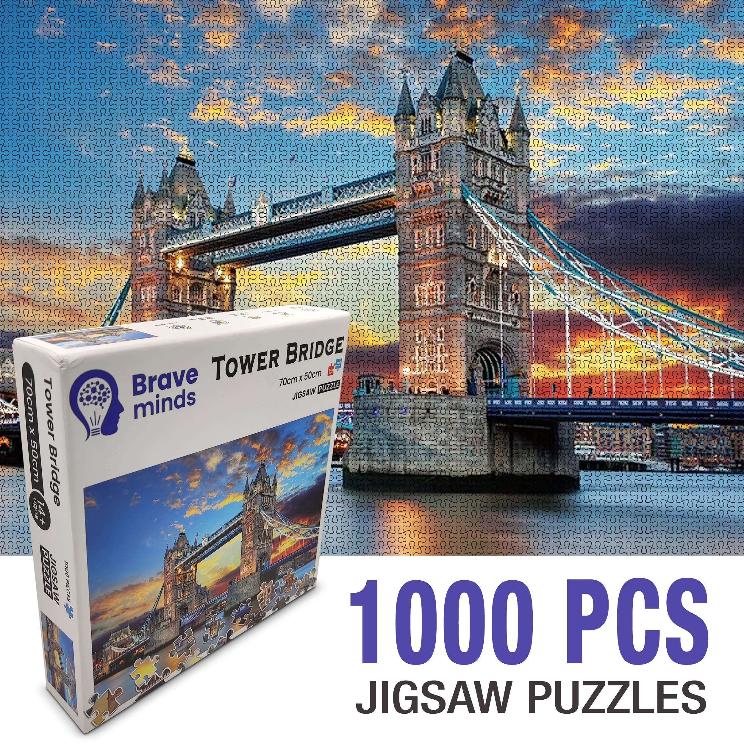 Brave Minds Puzzles 1000 Piece – Puzzle – Adult Puzzles – Tower Bridge Jigsaw Puzzle - Jigsaw Puzzles 1000 Pieces - Puzzles 1000 Piece - Puzzles for Adults – Puzzles - Jigsaw Puzzle